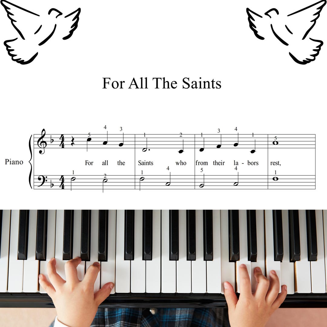 For All the Saints | Easy Piano Sheet Music PDF + JPG | Grade 1 ...