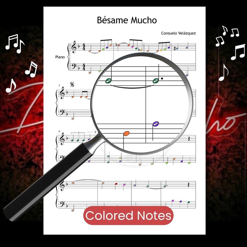 Besame Mucho – Simplified Piano Sheet PDF | Grade 3 Arrangement ...