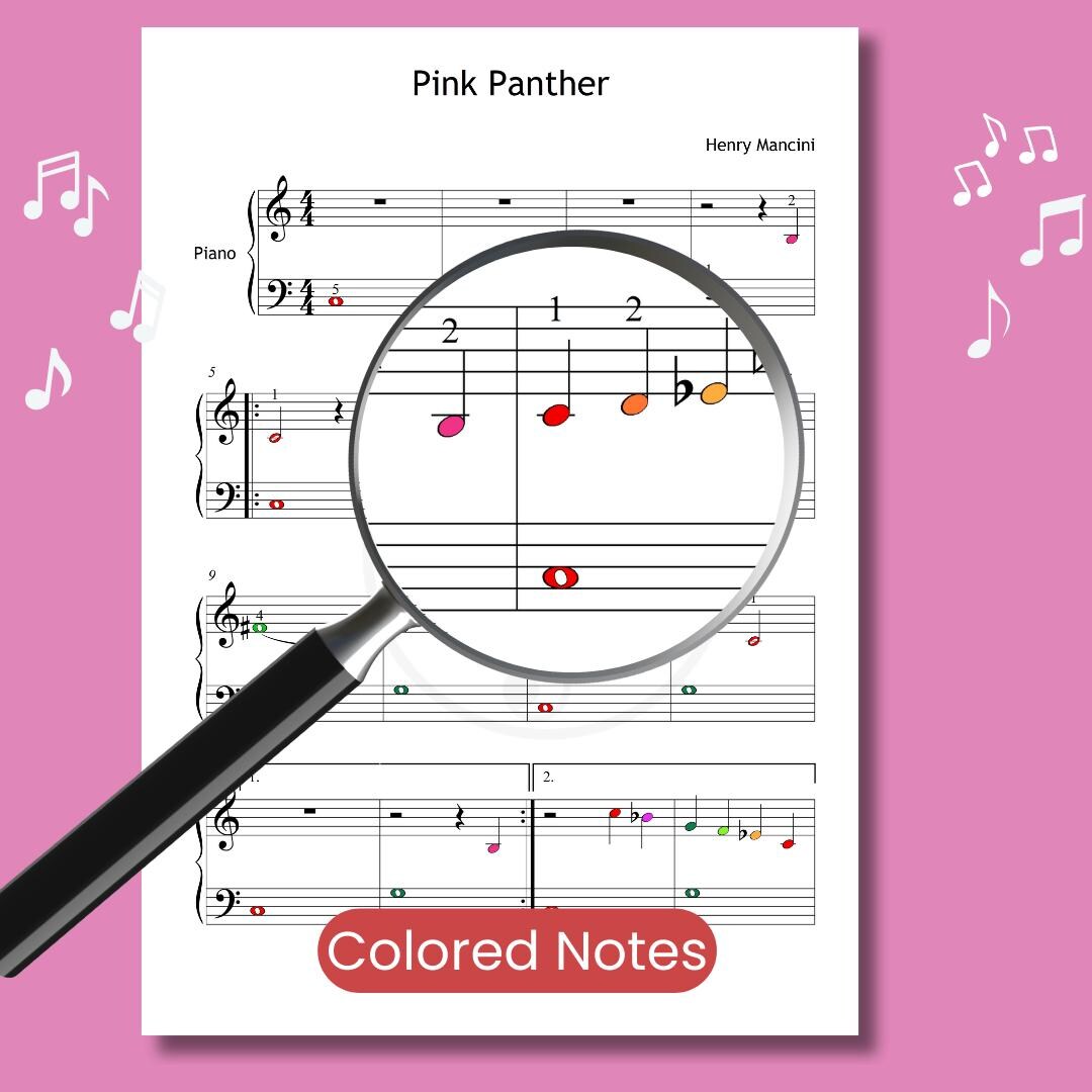 Pink Panther - Grade 1 Piano Sheet PDF for Teachers and Learners ...