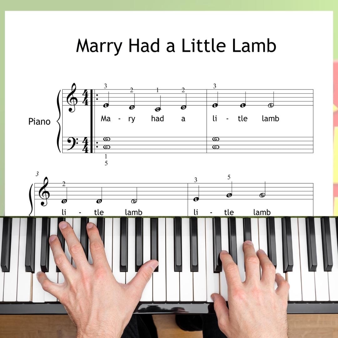 Mary Had a Little Lamb – Easy Piano Sheet Music Grade 1 PDF + Color ...