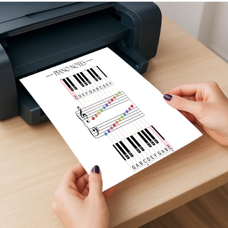 Piano Notes Poster for Beginners - Printable Music Theory Chart for ...