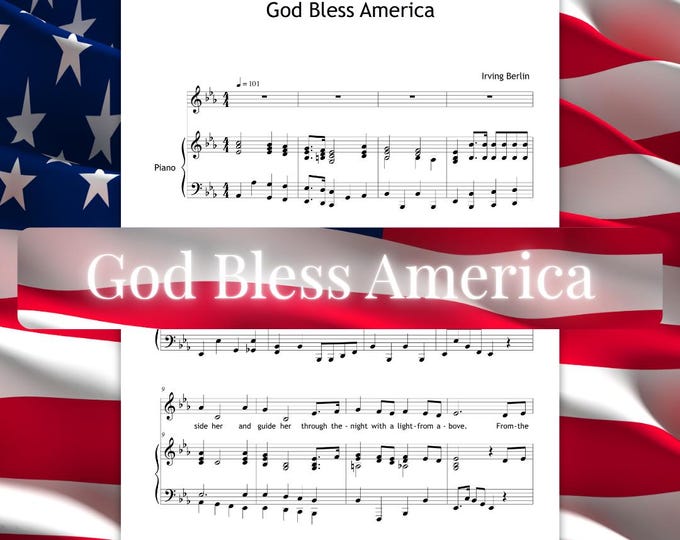God Bless America - Piano and Vocal Sheet Music PDF for Teaching ...