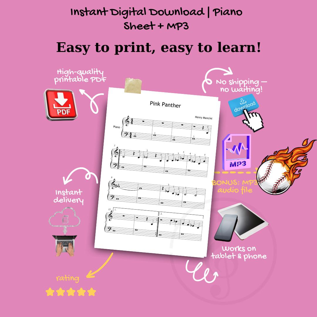 Pink Panther - Grade 1 Piano Sheet PDF for Teachers and Learners ...