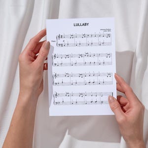 Brahms Lullaby - Grade 2 Easy Piano Sheet With Finger Numbers, Note ...