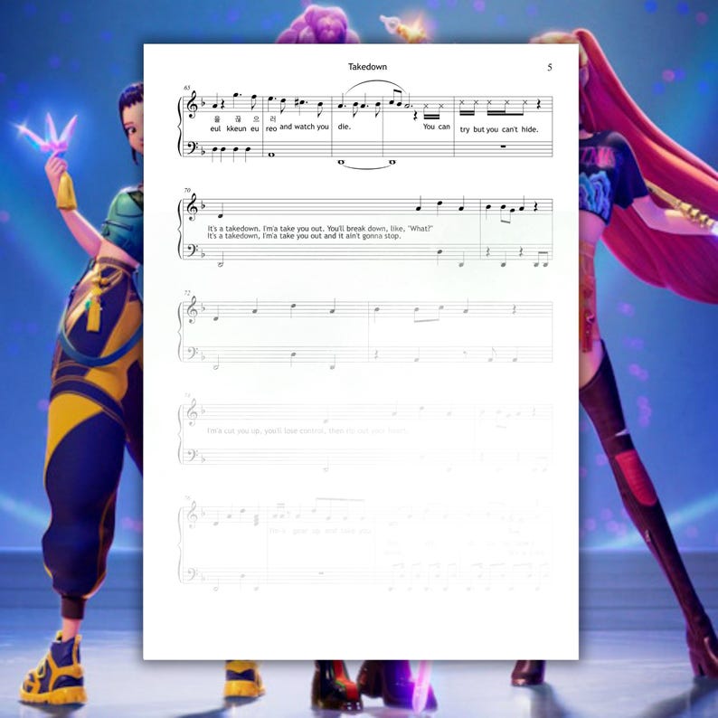 KPOP Takedown – Demon Hunters | Grade 1 Easy Piano Sheet | Teaching ...