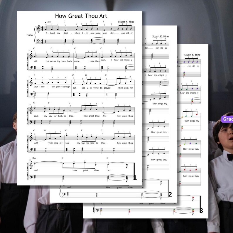 How Great Thou Art – Simplified Piano Solo (grade 2–3) With Finger ...