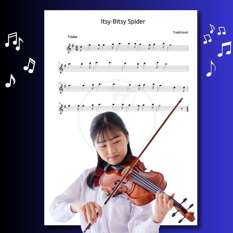 Itsy Bitsy Spider Music Pack | Piano, Voice, (flute, Violin, Clarinet ...