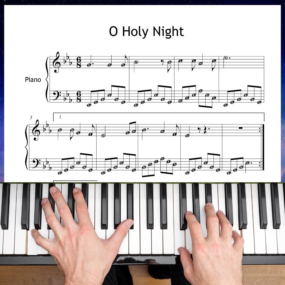 O Holy Night – Grade 3 Piano Sheet Music PDF With Lyrics, MP3 & Video ...