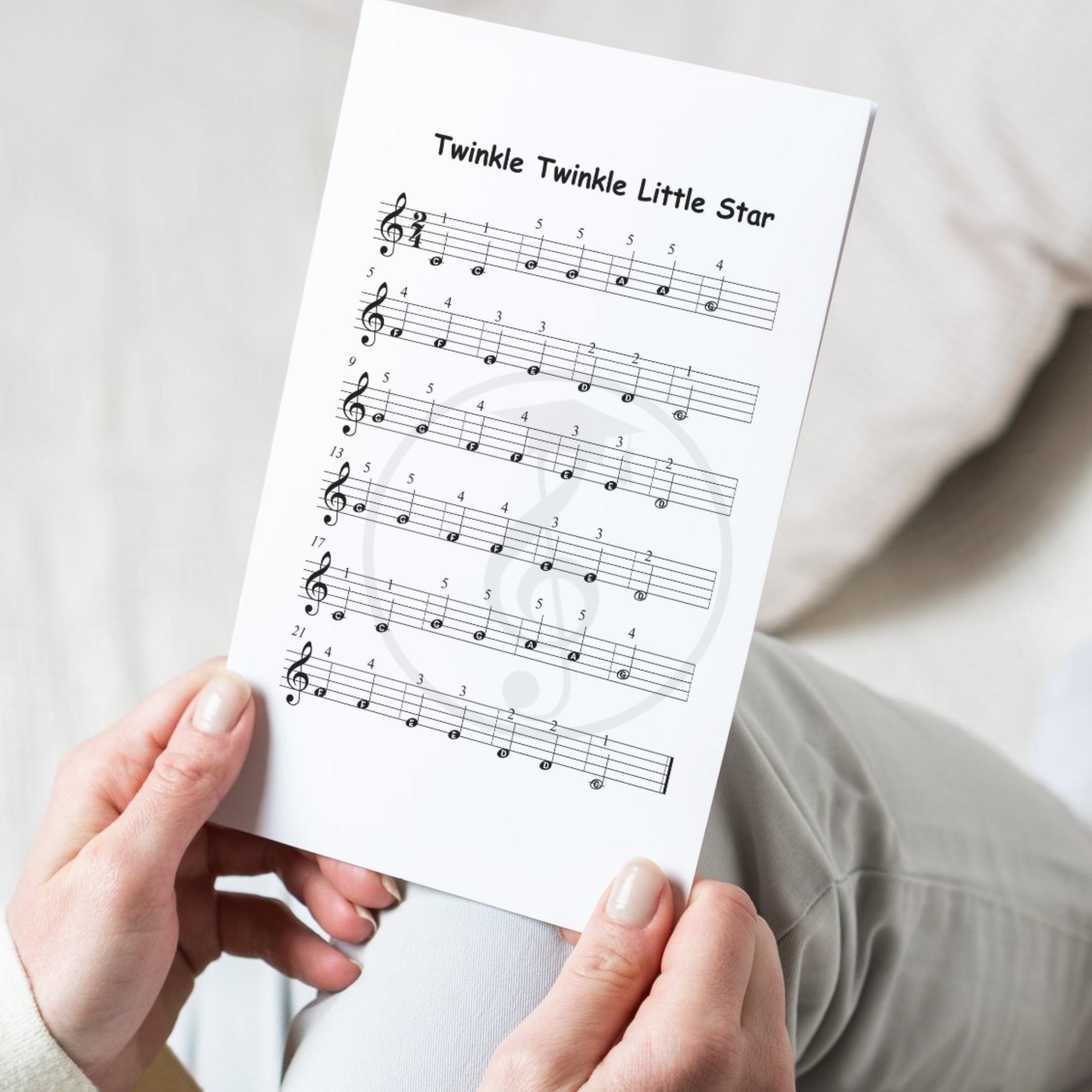 Twinkle Twinkle Little Star Easy Piano Sheet Music for Beginners ...
