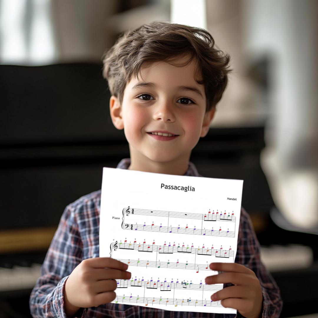 Passacaglia - Grade 3 Piano Sheet Music | Classical PDF + MP3 + Color ...