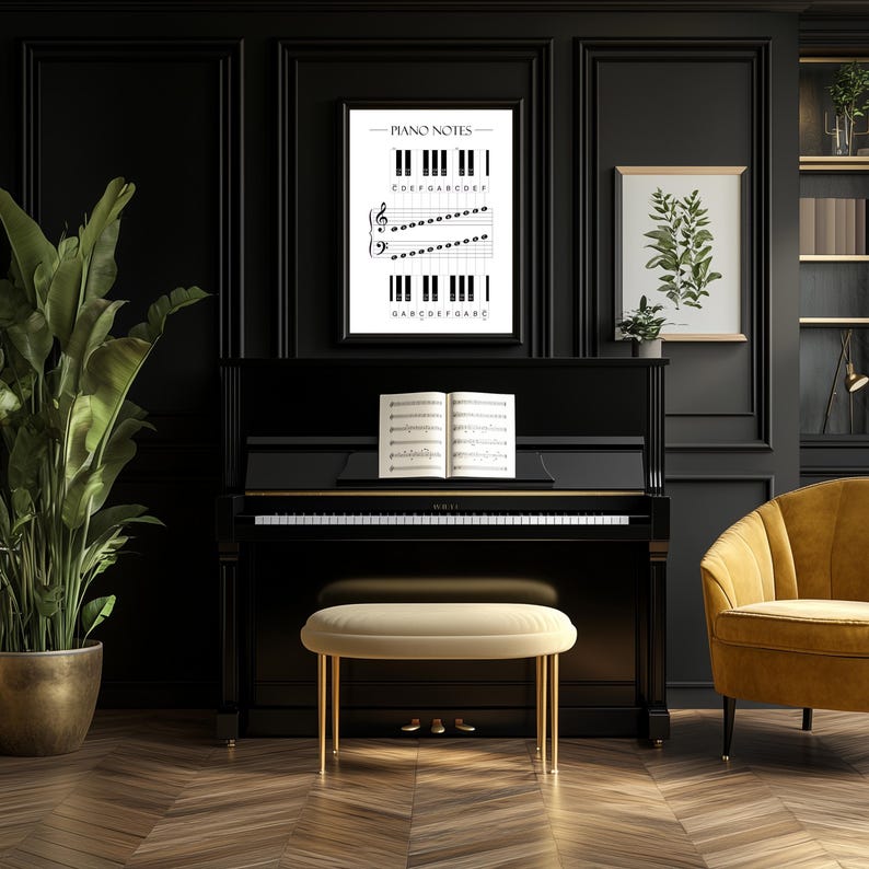 Piano Notes Poster for Beginners - Printable Music Theory Chart for ...