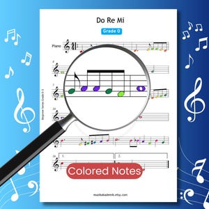Do Re Mi - Beginner Piano Sheet Music With Note Names Fun Colorful ...