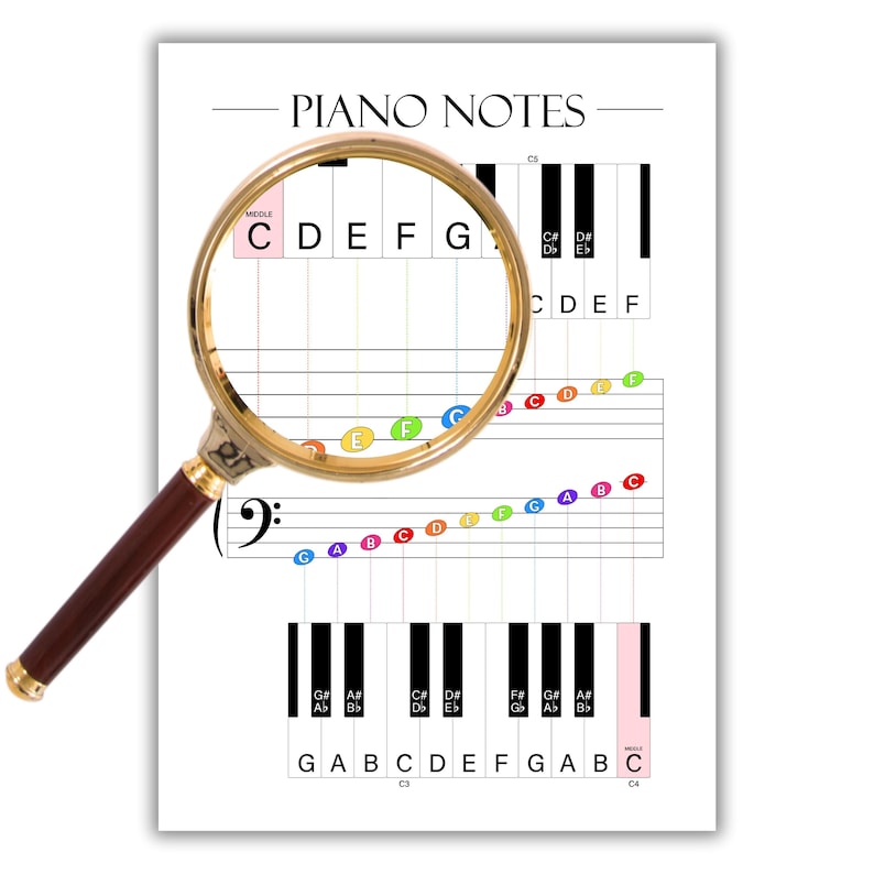 Piano Notes Poster for Beginners - Printable Music Theory Chart for ...