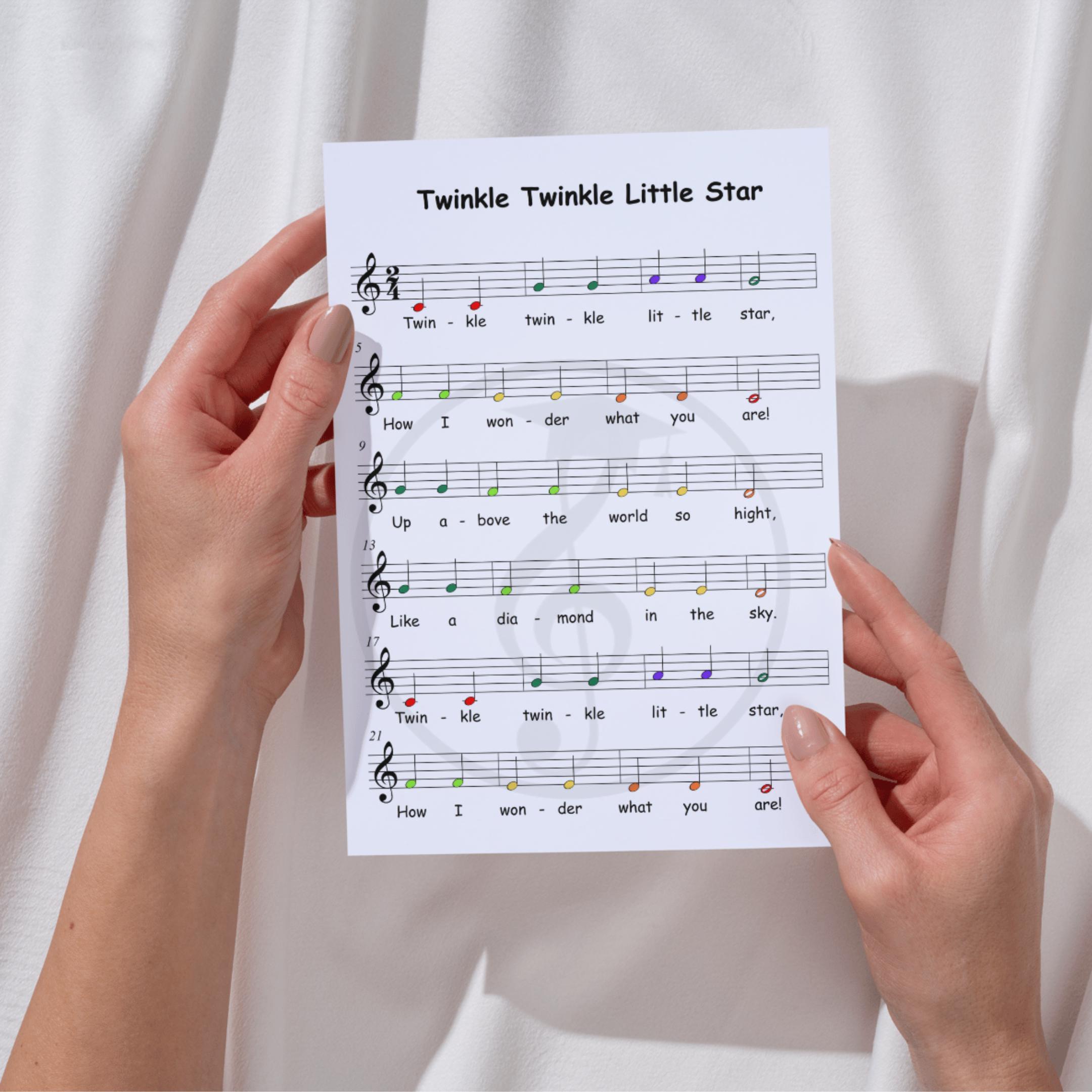 Twinkle Twinkle Little Star Easy Piano Sheet Music for Beginners ...