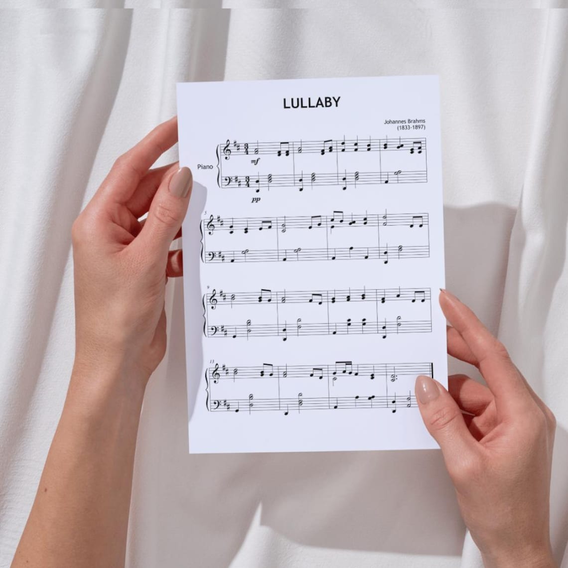 Brahms Lullaby for Grade 4 Piano Students - Sheet Music PDF With Finger ...