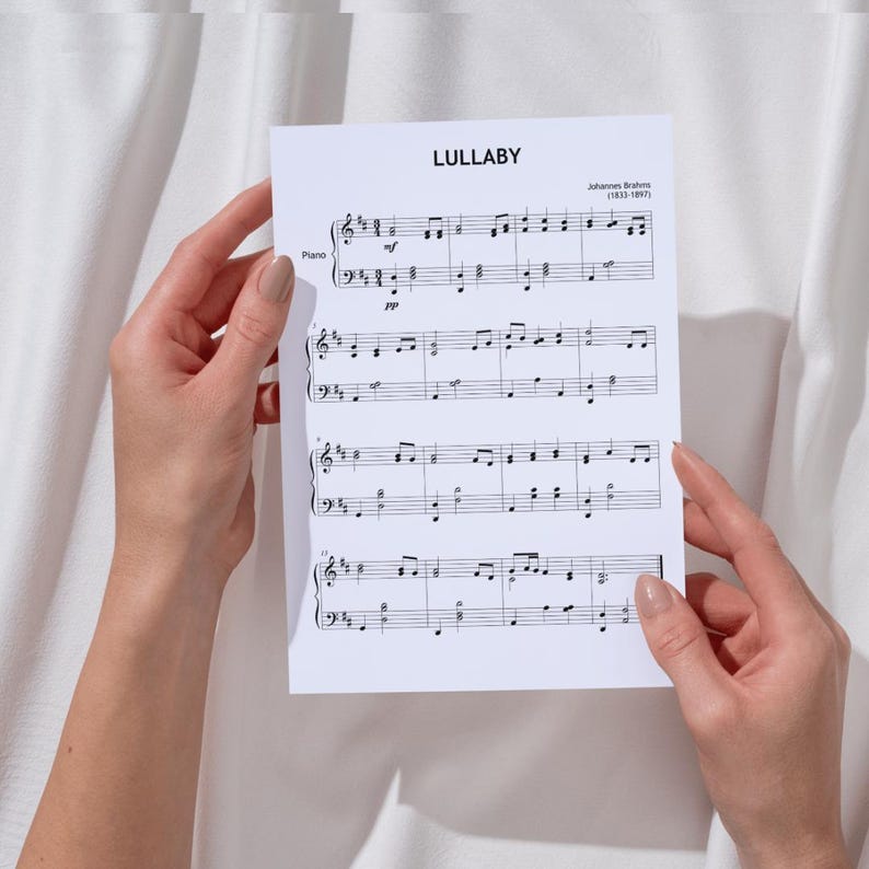 Brahms Lullaby for Grade 4 Piano Students - Sheet Music PDF With Finger ...