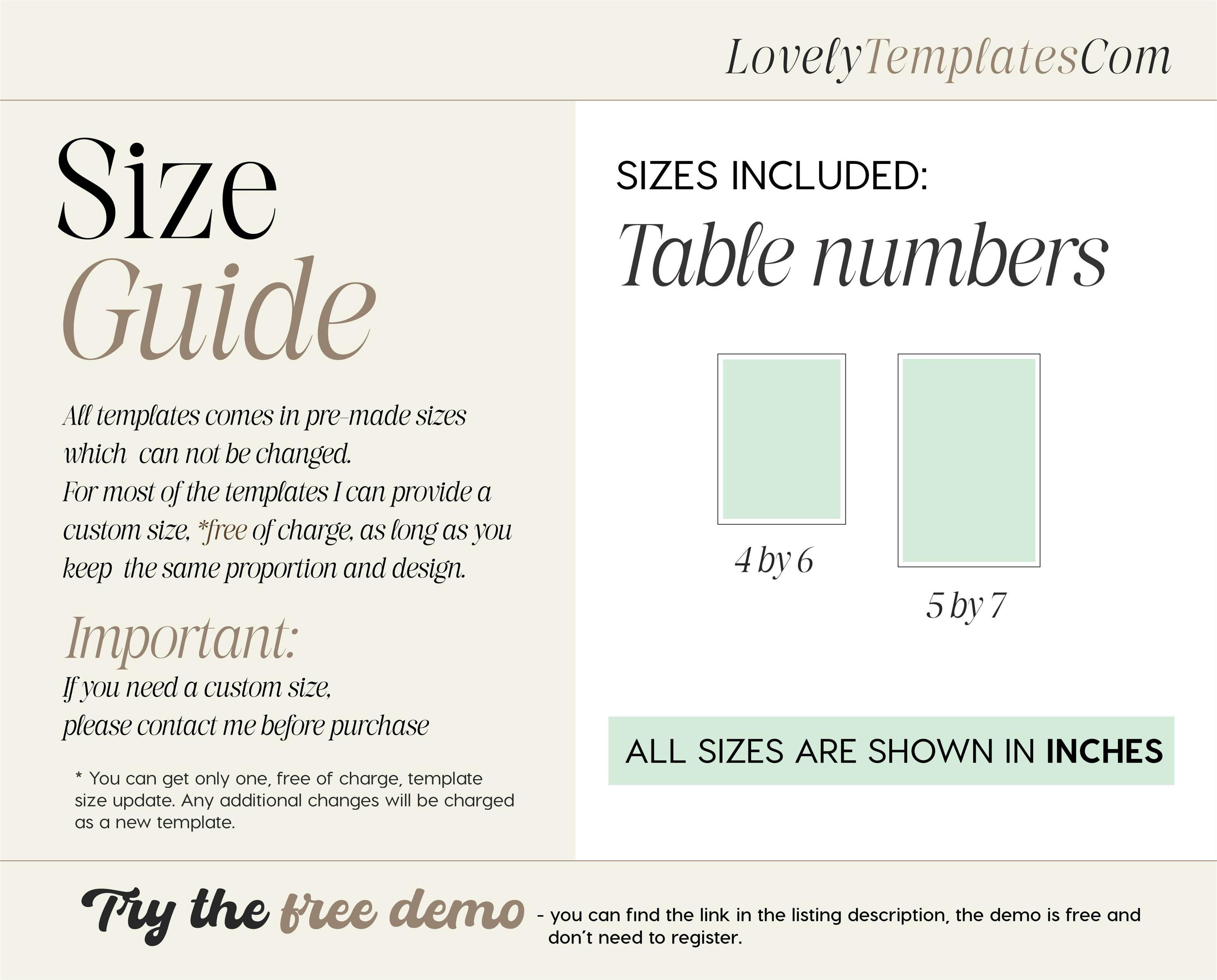 Modern Wedding Table Number Template | Editable Table Names Cards ...