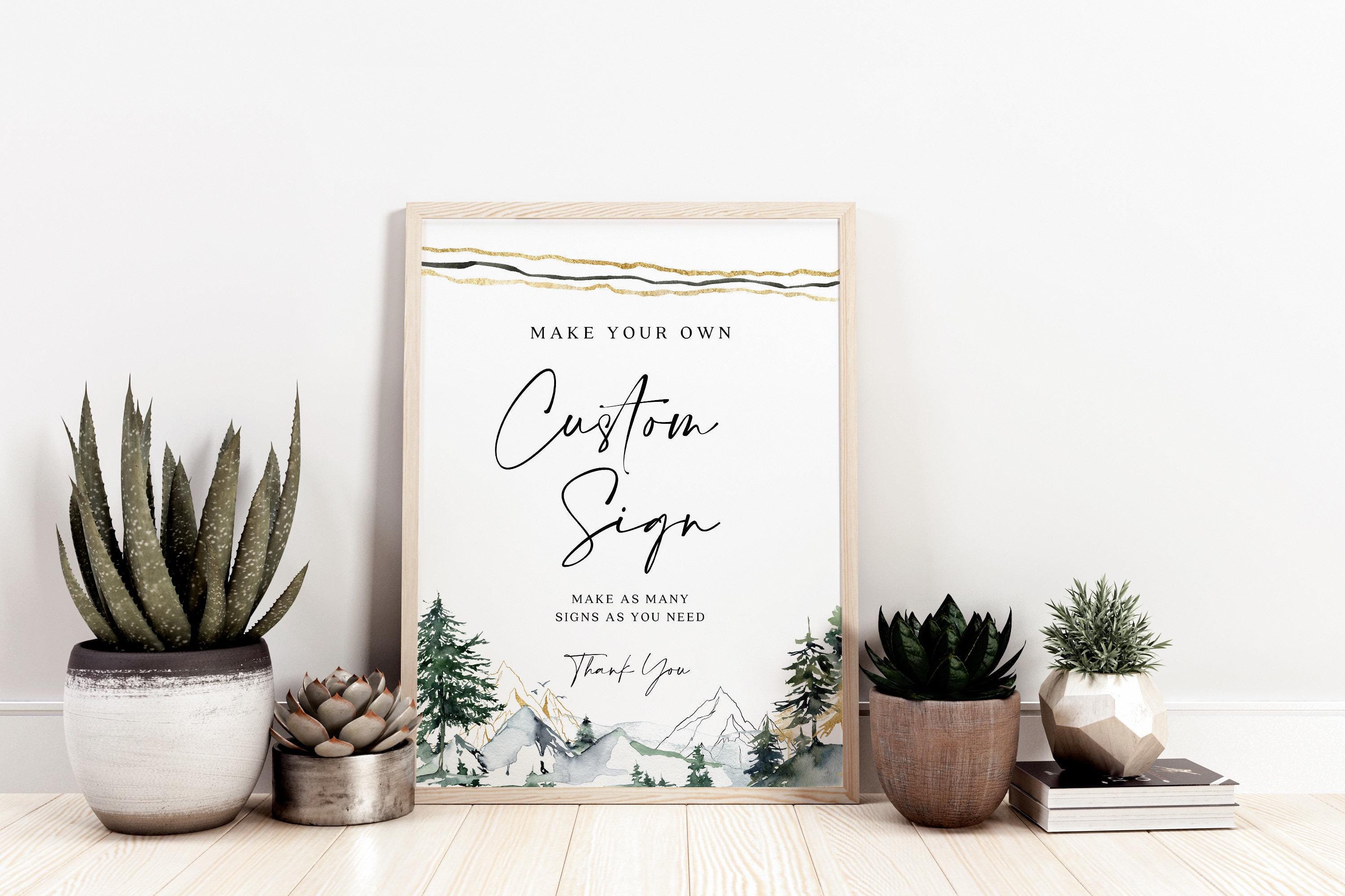 Editable Custom Sign Template, Mountain Forest Wedding Sign, Rustic ...