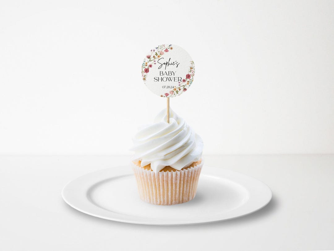 Cupcake Round Tags | Circle Tag Template | Floral Gift Tag Template ...