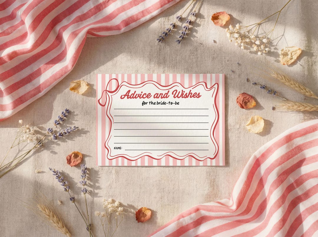 Advice and Wishes for the Bride Template, Farmers Market Bridal Shower ...