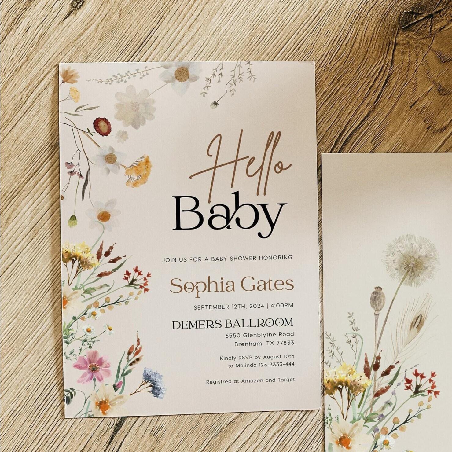 Boho Baby Shower Invitation | Hello Baby Invitation | Gender Neutral ...