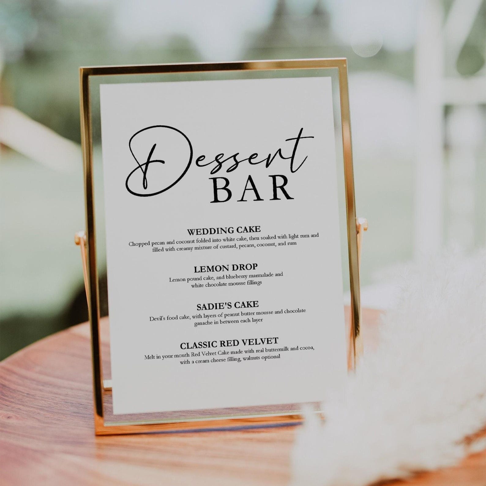 Wedding Dessert Bar Sign | Dessert Station Sign | Dessert Menu Template ...