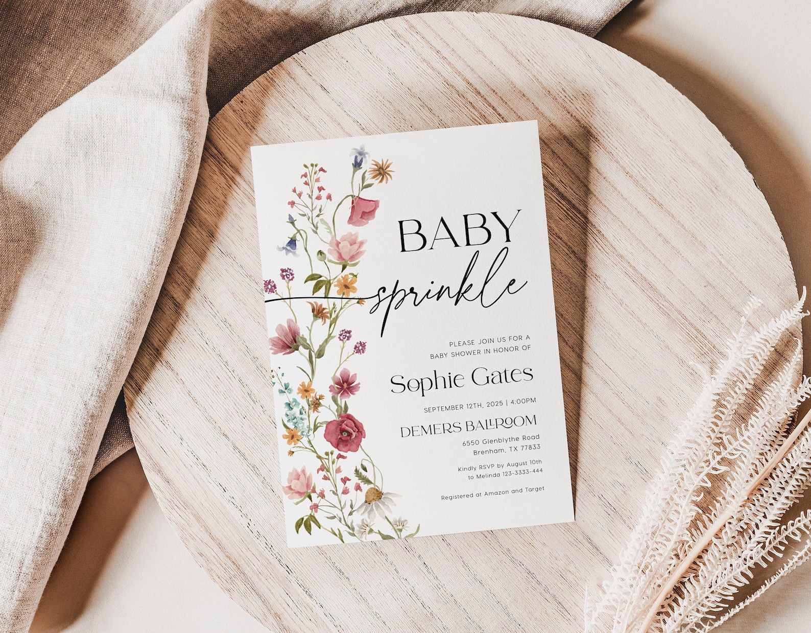 Baby Sprinkle Invitation | Sprinkle Baby Shower Invitation | Floral ...
