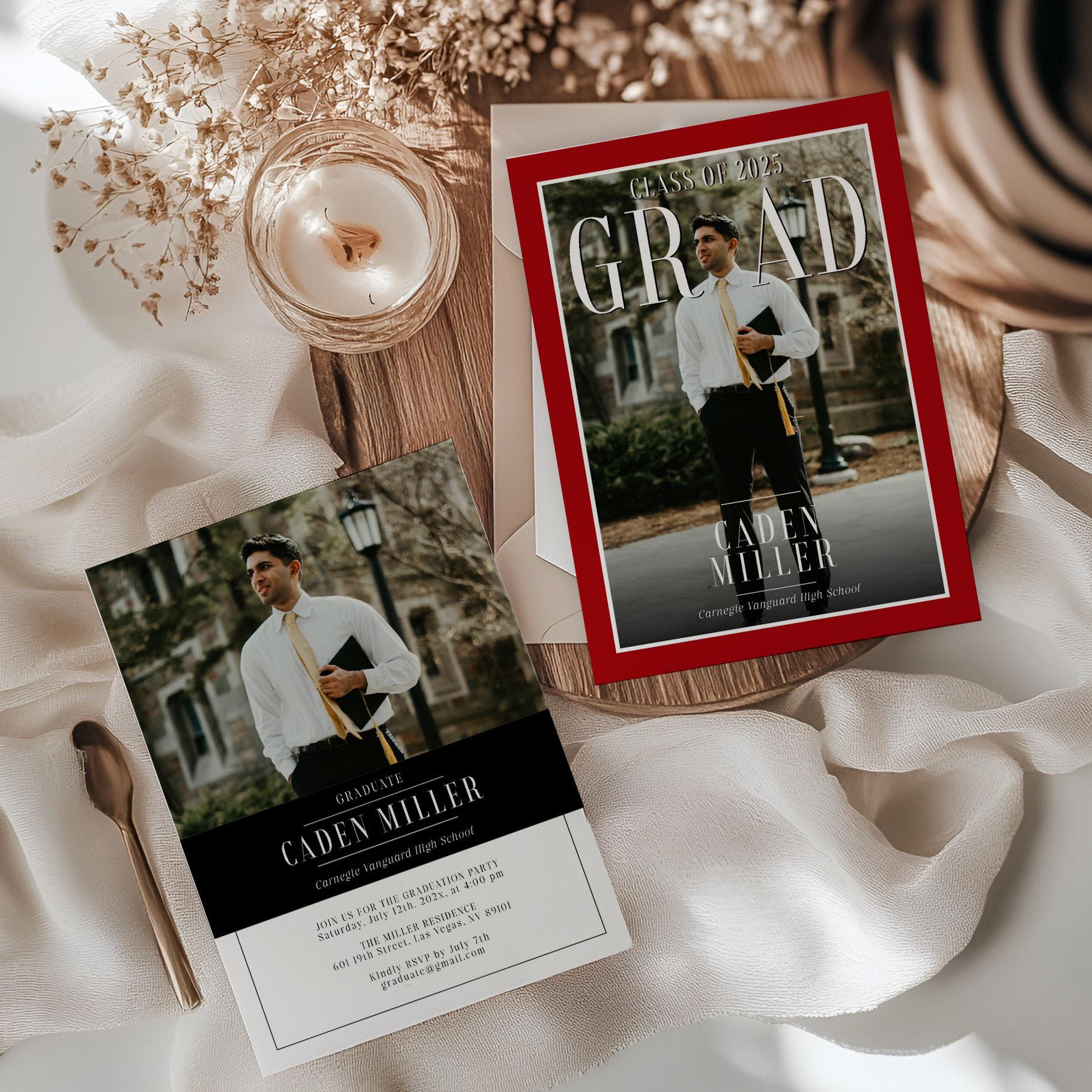 Magazine Cover Graduation Card, Graduation Invitation Template ...