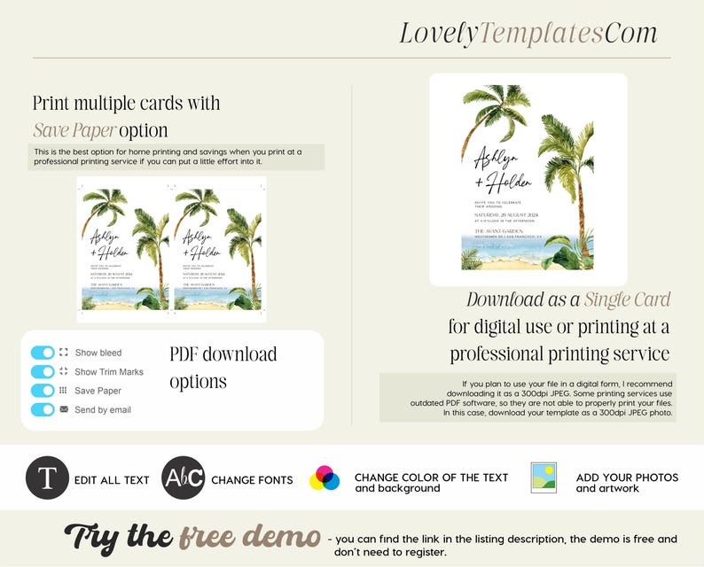 Tropical Menu Sign | Palm Tree Menu Template | Table Menu Sign | Summer ...