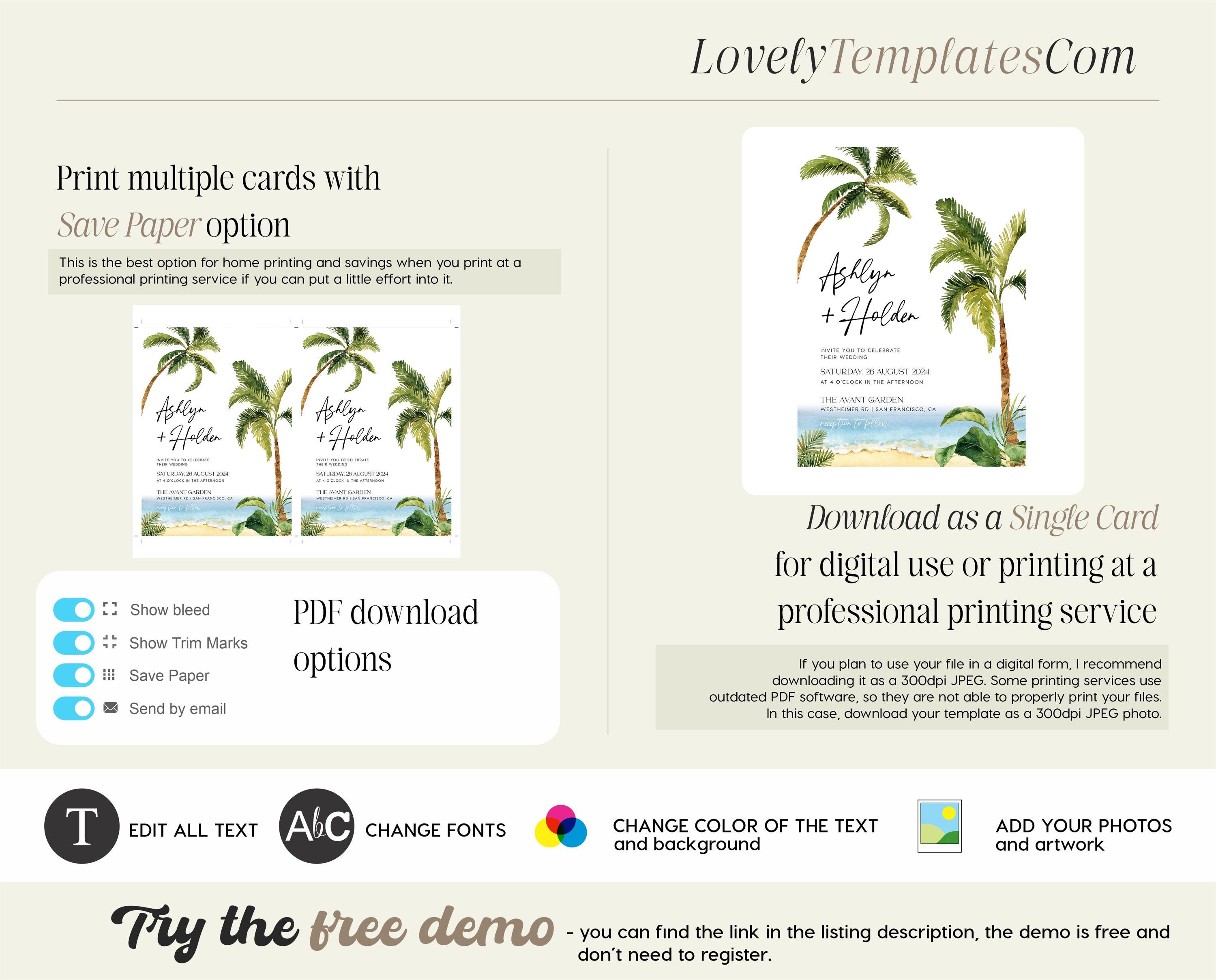 Tropical Menu Sign | Palm Tree Menu Template | Table Menu Sign | Summer ...