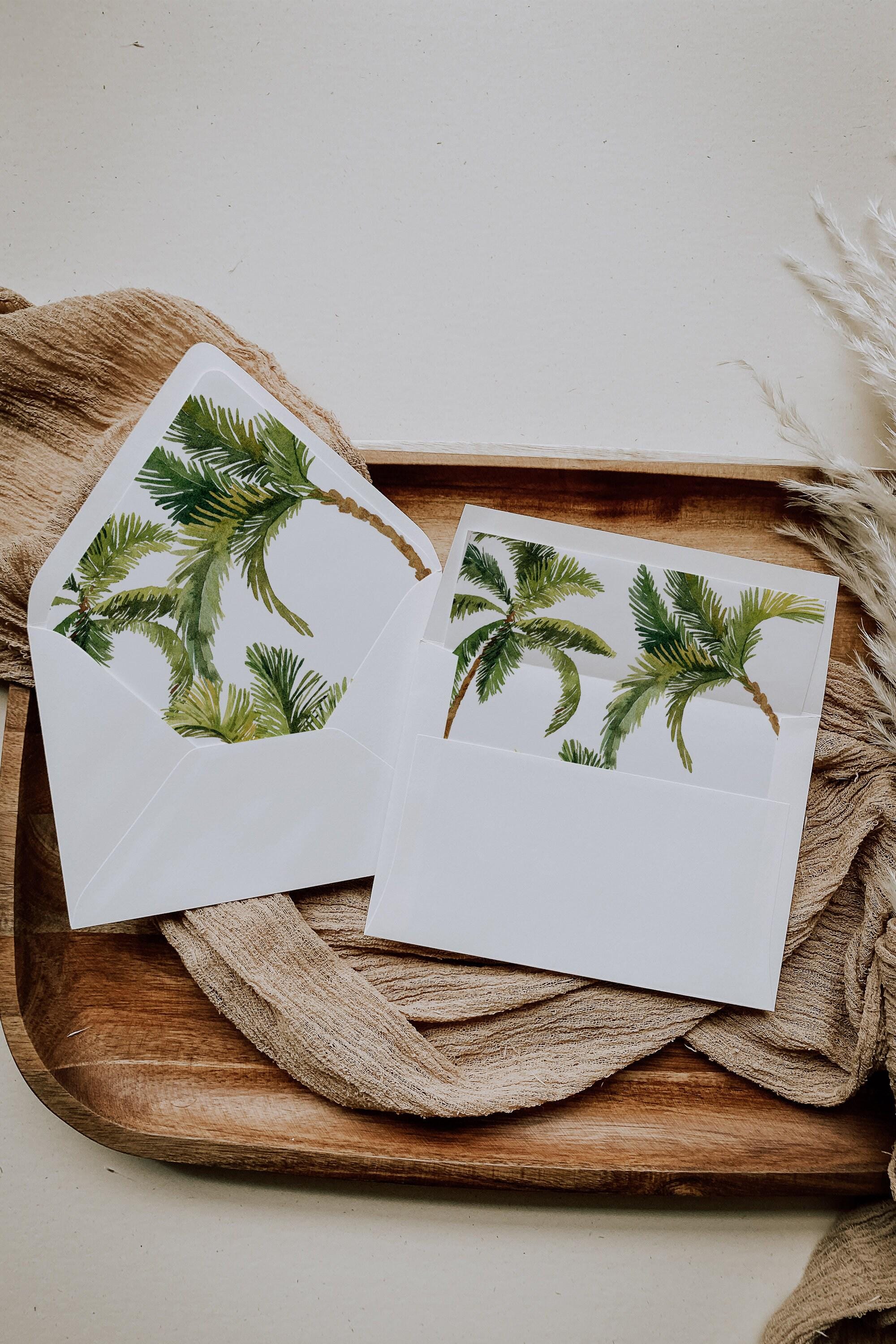 Tropical Palm Tree Envelope Liner: Pal Wedding Invitations #aloha - Etsy