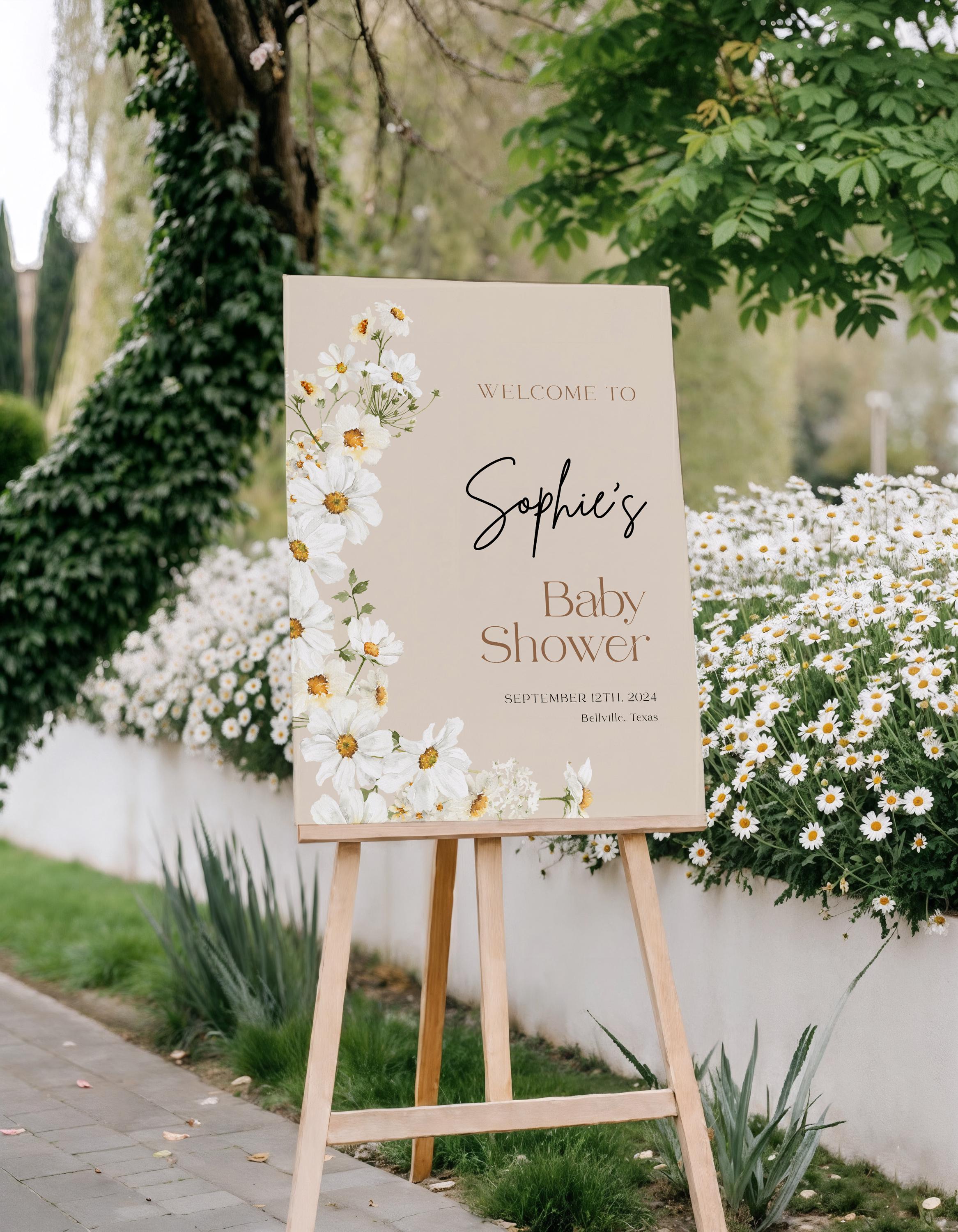 Baby Shower Welcome Sign: Editable Daisy Welcome Template #dsy026 - Etsy