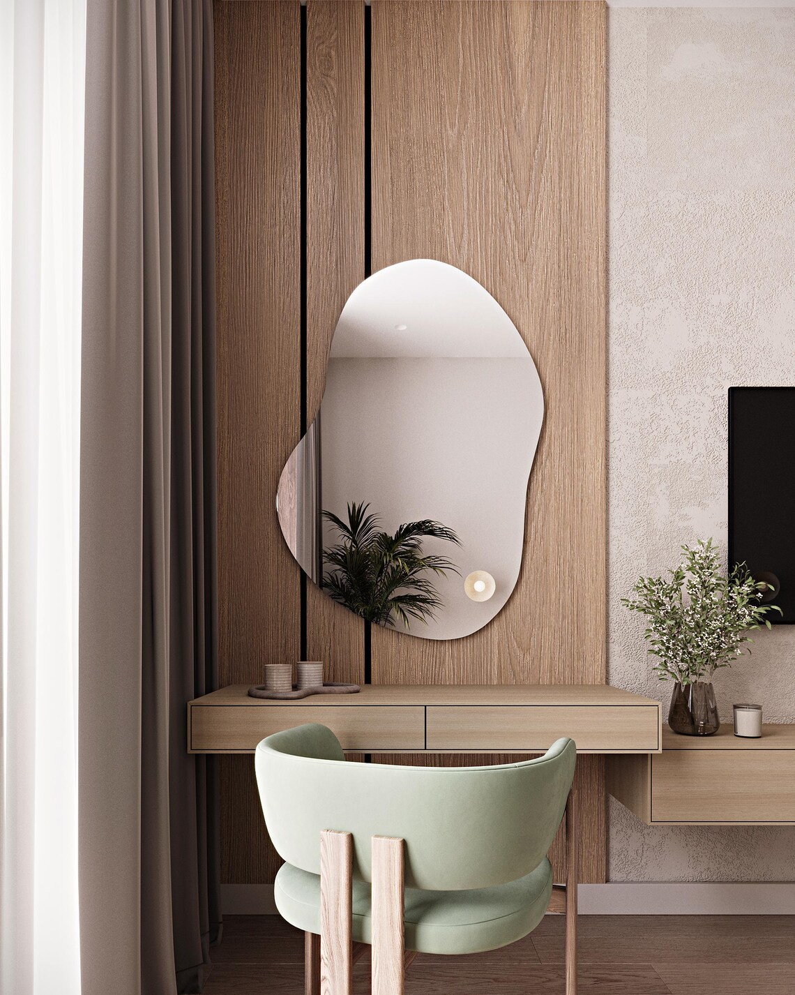 Irregular Bathroom Mirror With Led Lights, RGB Led Vanity Mirror ...