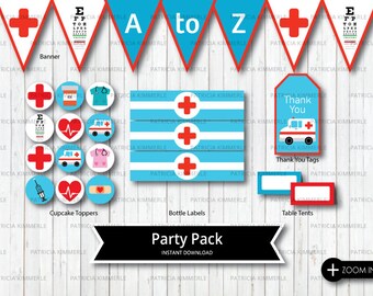 Doctor cupcake toppers set of 12 doctor party nurse theme
