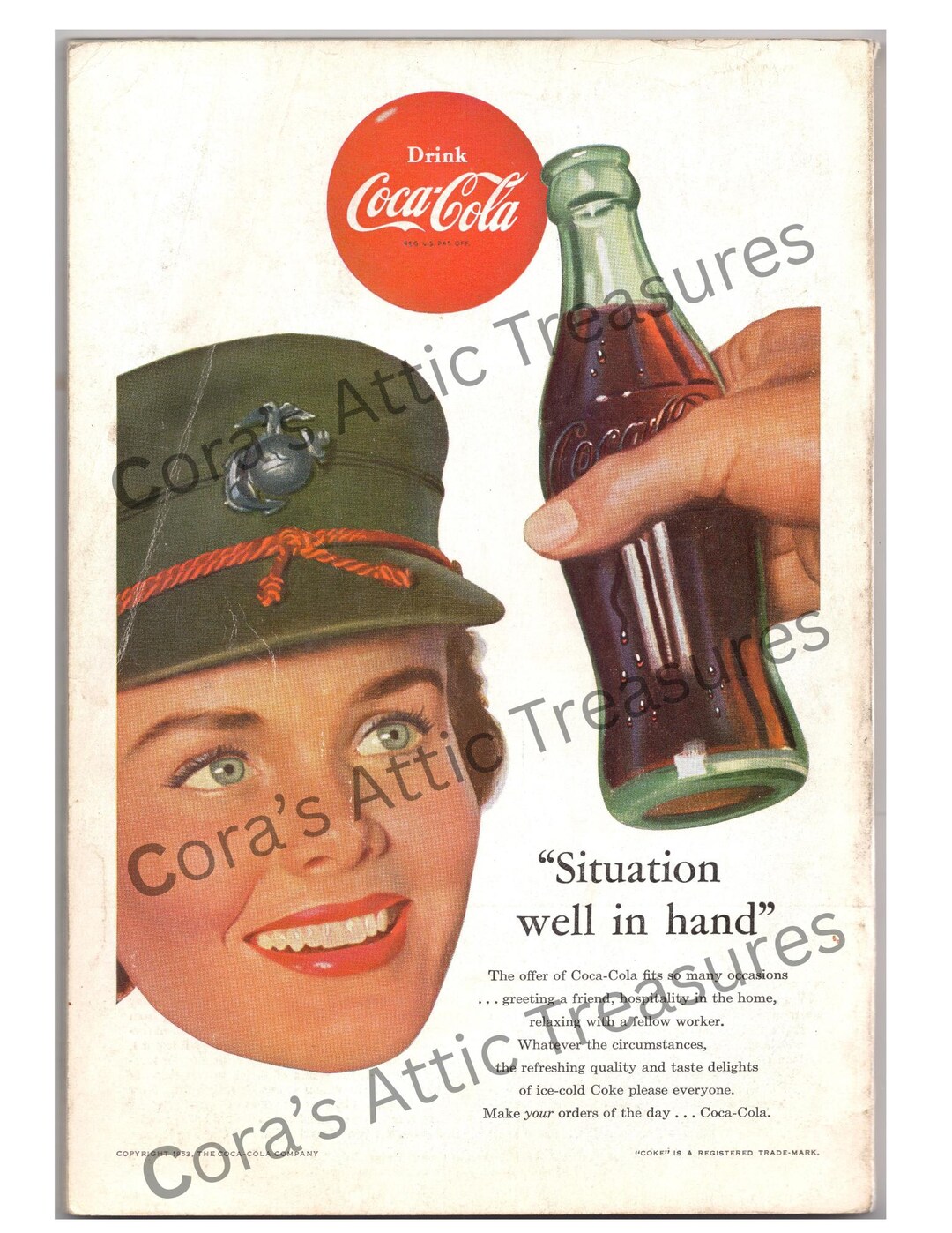 Vintage 1953 Coca Cola Ads for Digital Art, Collage, Scrapbook, Junk ...