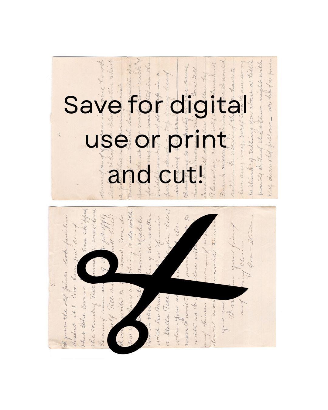 Vintage 100 Year Old Handwritten Letters for Journals, Digital or ...