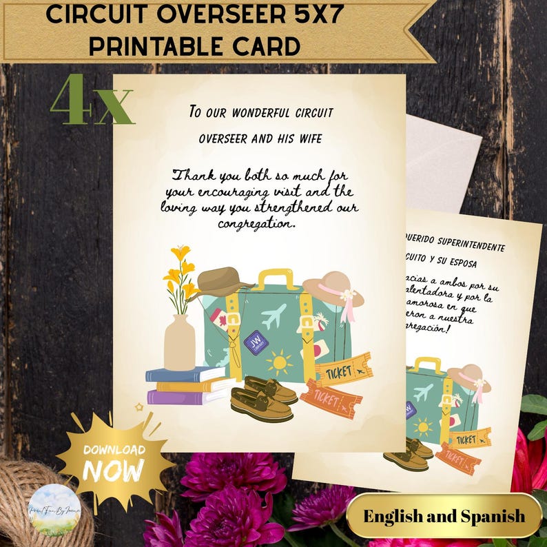 JW Circuit Overseer Greeting Card Bundle – English & Spanish – 4 ...