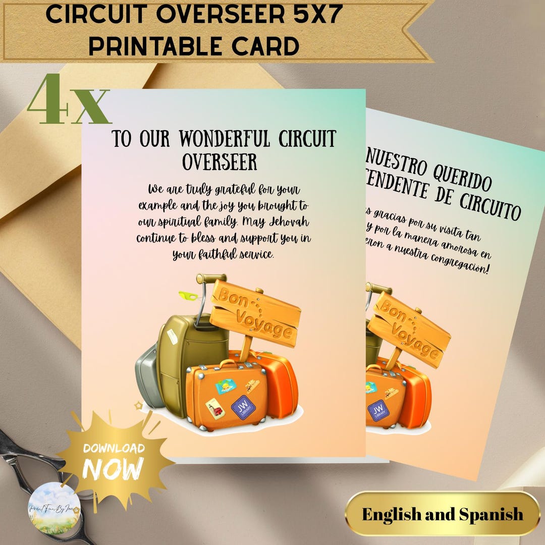 JW Circuit Overseer Thank You Cards – Printable 5x7 PDF – English ...