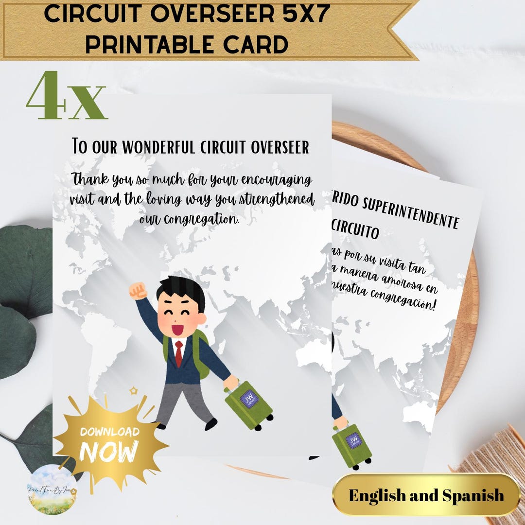JW Circuit Overseer Thank You Card Set – 4 Printable Spiritual Greeting ...