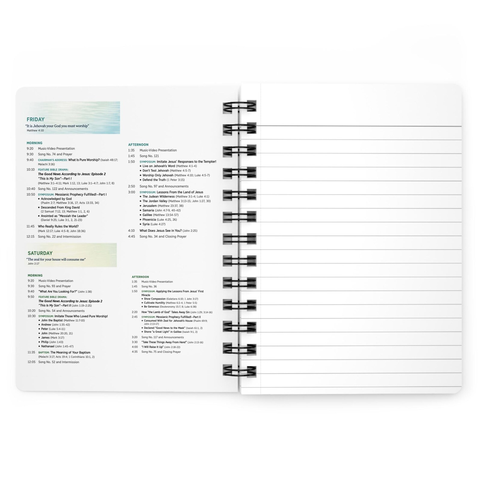 JW Convention Notebook, Pure Worship With Programme Printed, 2025 ...