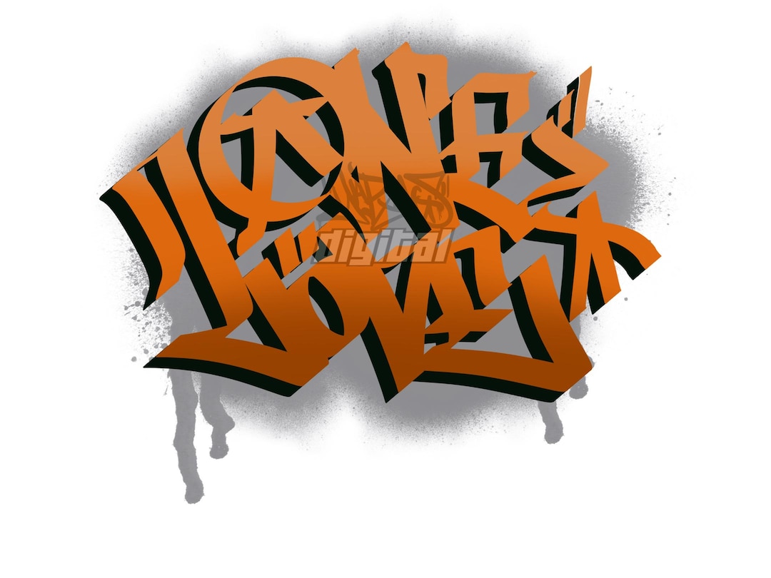 ONE LOVE Graffiti Tag Digital Print | Urban Street Art Style | Peace ...