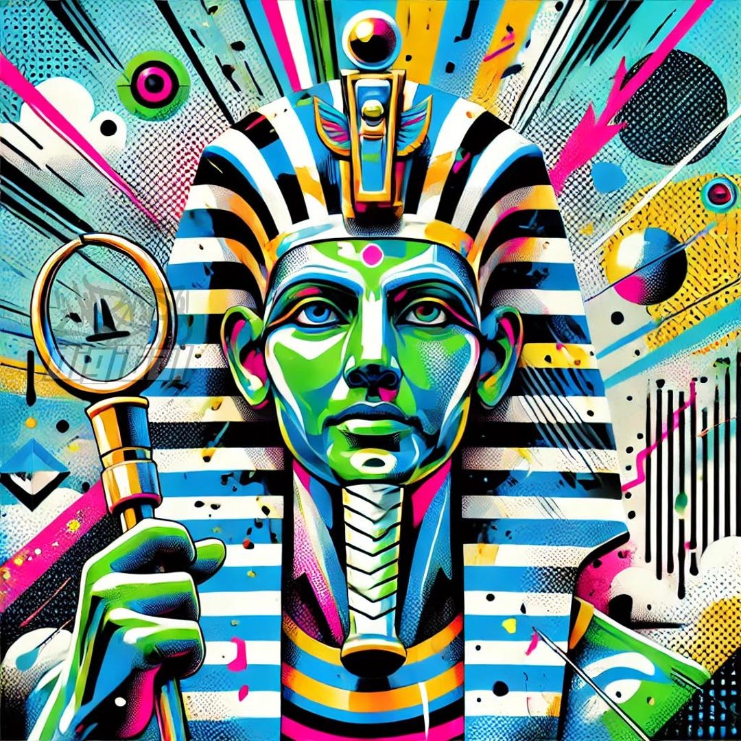 Pop Art Osiris Digital Print | Neon Egyptian God Poster | Retro Comic ...