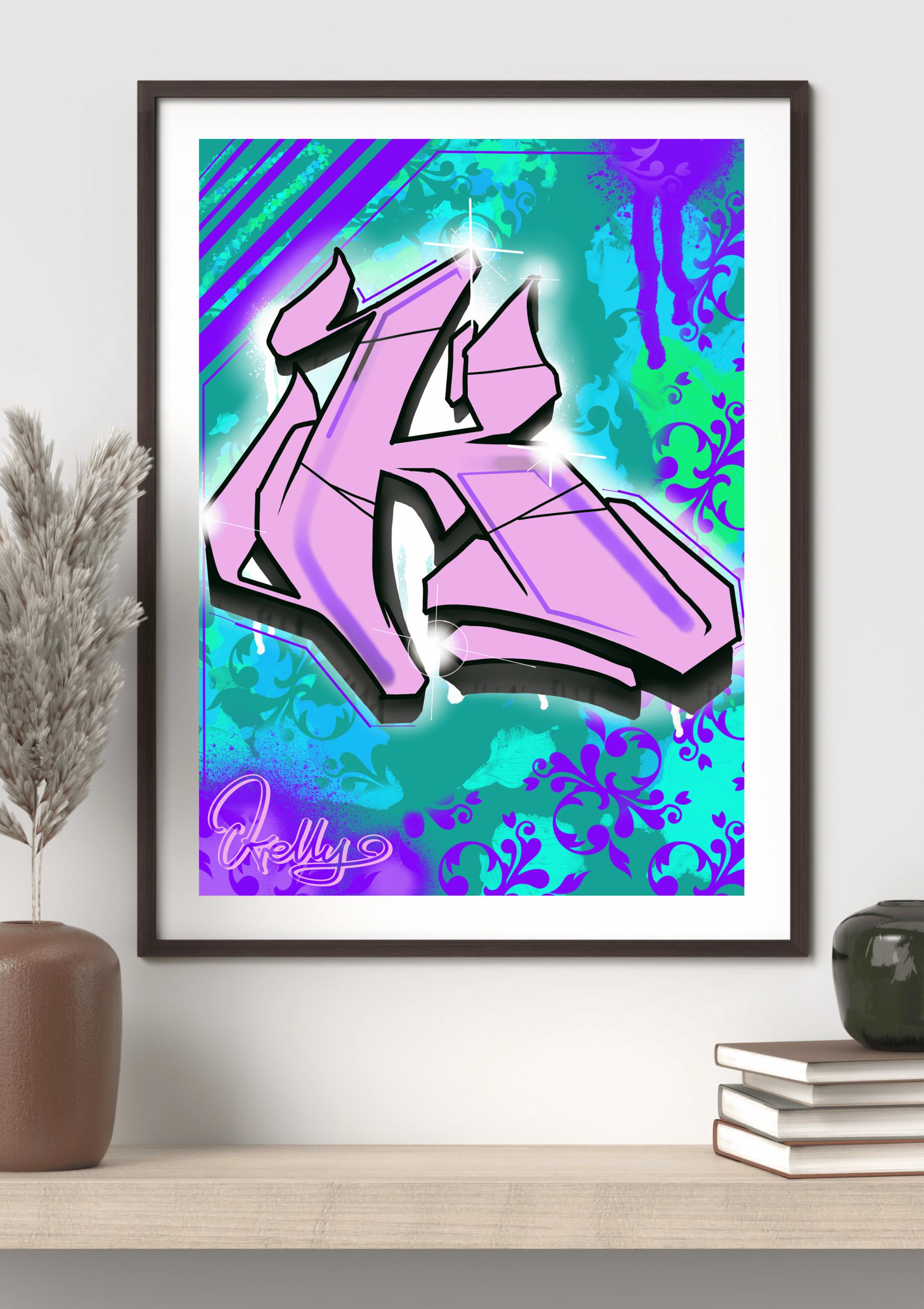 Custom Graffiti Letter "k" Art Print – Urban Street Art Decor – Bold ...
