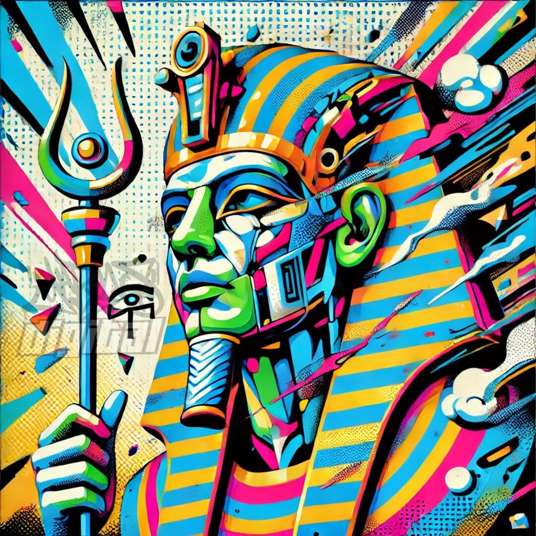 Pop Art Osiris #2 Digital Print | Neon Egyptian God Poster | Retro ...
