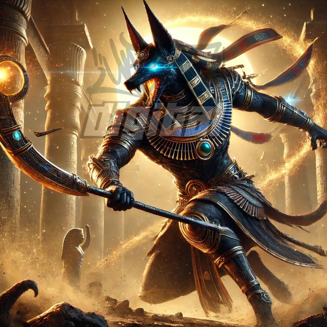 Anubis Warrior God Digital Art | Ancient Egyptian Battle Deity Print ...