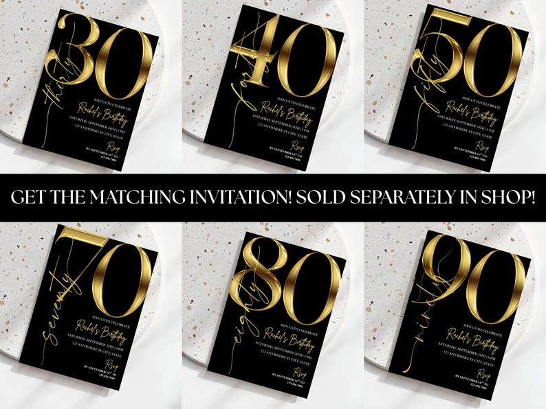 Black and Gold 80th Birthday Event Program - Elegant Event Itinerary ...