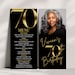 70th Birthday Menu Template, 70th Birthday Dinner Menu, 70th Menu Card ...
