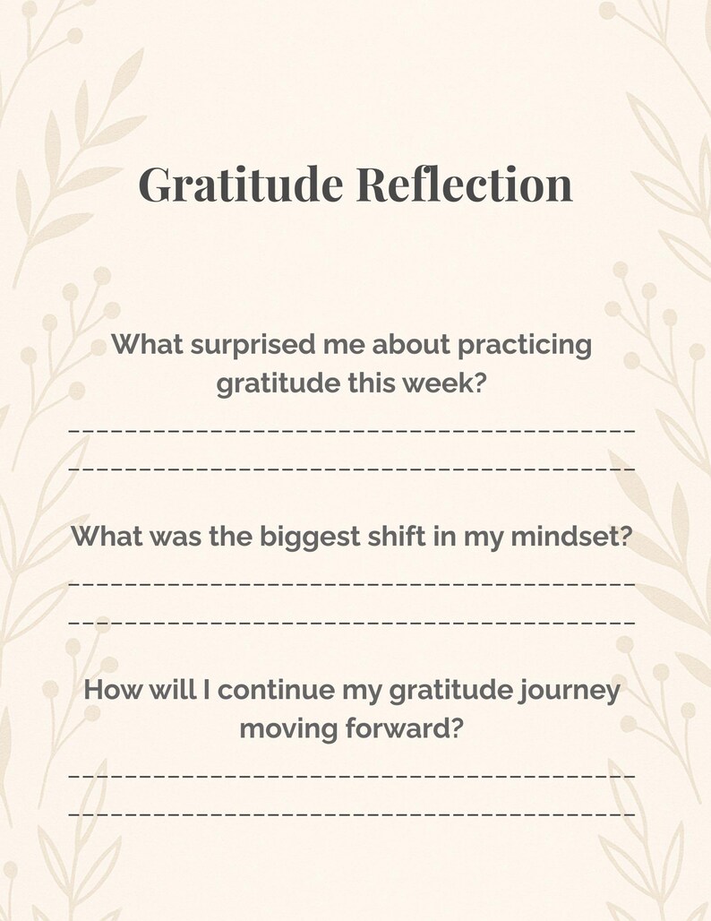 Gratitude Journal Printable PDF | 7-day Self-care Workbook | Daily ...