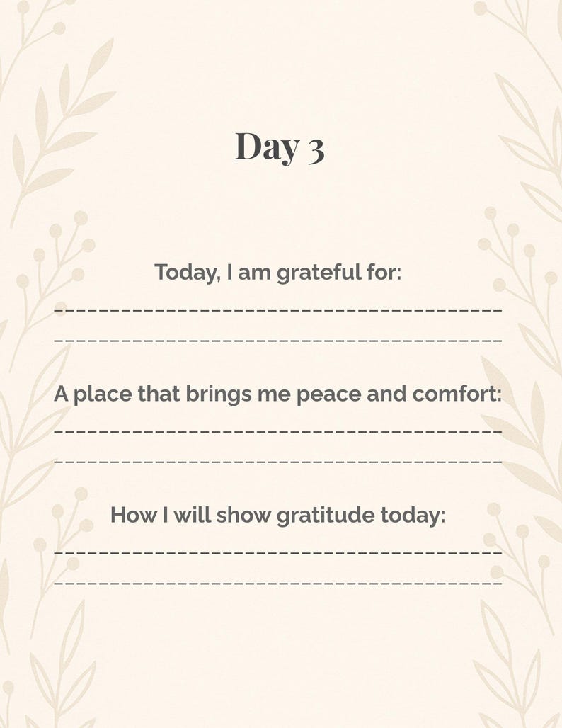 Gratitude Journal Printable PDF | 7-day Self-care Workbook | Daily ...