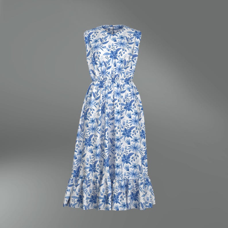 Midi Dress Pattern PDF - Etsy